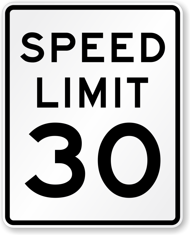 Speed Limit 30 Traffic Sign R2 1 30 SKU X R2 1 30