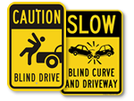Blind Person Signs - Blind Crossing