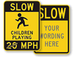 Construction Entrance Ahead Sign - Slow Down Sign, SKU: K-9194