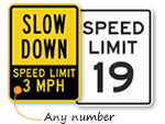 Official MUTCD Speed Limit Signs