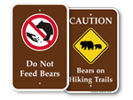 Bear Crossing Signs, Bear Warning Area