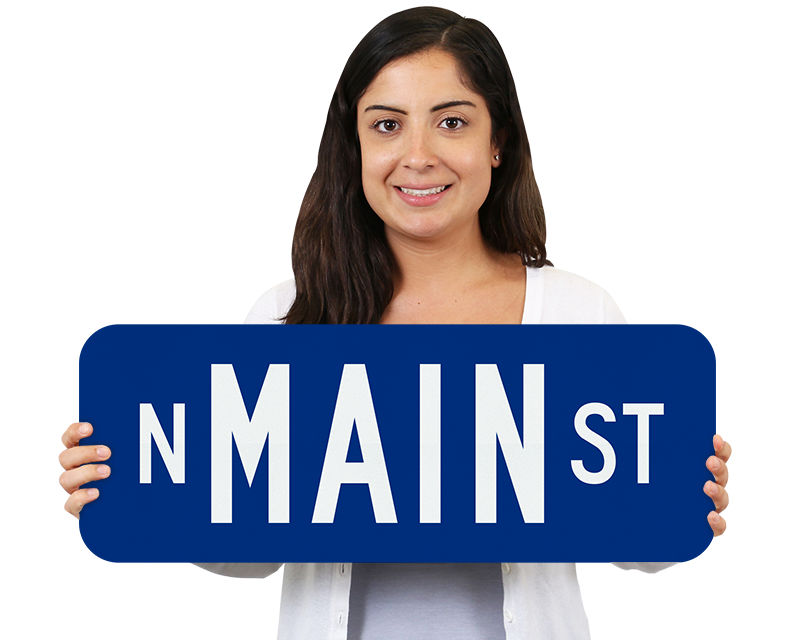 Custom Blue Street Signs - 9 in. High