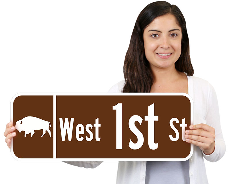 Custom Brown Street Signs - 9 in. High Signs