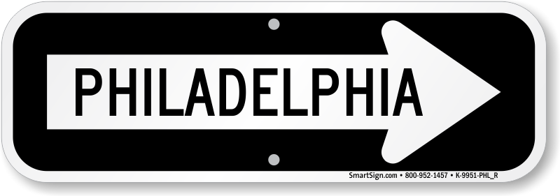 Philadelphia City Direction Sign - USA Traffic Direction Sign, SKU: K ...