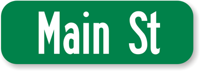 Green Street Signs without Border - 6 in.