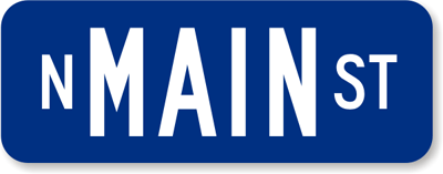 Custom Blue Street Signs - 9 in. High