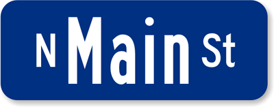 Custom Blue Street Signs - 9 in. High
