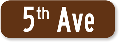 Brown Street Signs without Border, 6 in.