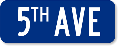 Custom Blue Street Signs - 9 in. High