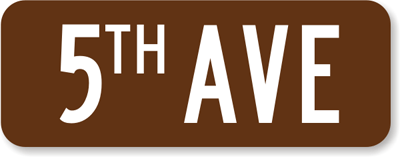 Brown Street Signs without Border, 9 in.