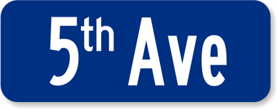Custom Blue Street Signs - 9 in. High