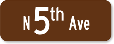 Brown Street Signs without Border, 9 in.