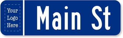 Custom Blue Street Signs - 9 in. High