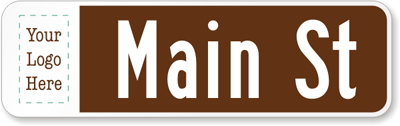Custom Brown Street Signs - 9 in. High Signs