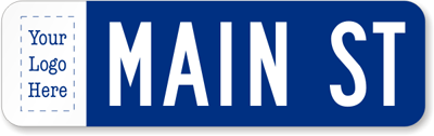 Custom Blue Street Signs - 9 in. High