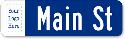 Custom Blue Street Signs - 9 in. High