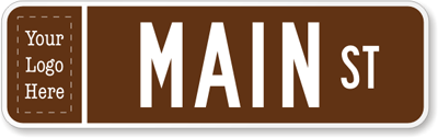 Custom Brown Street Signs - 9 in. High Signs