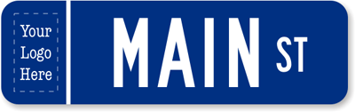 Custom Blue Street Signs - 9 in. High