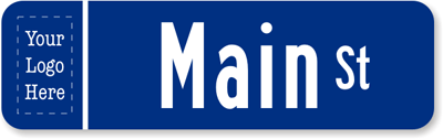 Custom Blue Street Signs - 9 in. High