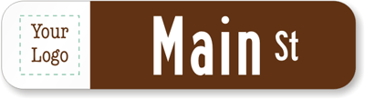 Brown Street Signs without Border, 6 in.