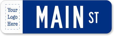 Custom Blue Street Signs - 9 in. High