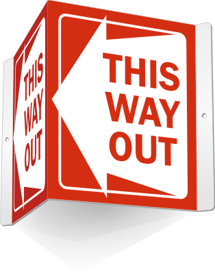 Directional This Way Out Traffic Signs