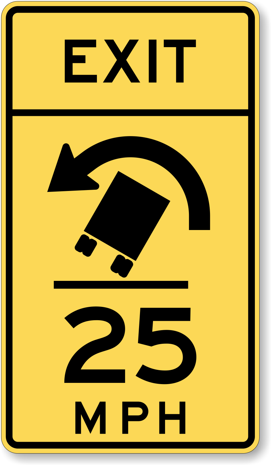 Combination Horizontal Alignment / Advisory Exit Speed - Truck Rollover - X-W13-12R Signs, SKU ...