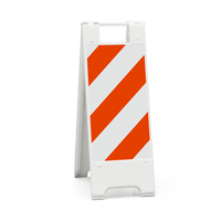 Foldable Style Short-Narrow Plastic Barricade Signs