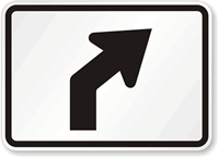Right Curve Symbol Sign - M5-2R, SKU: X-M5-2R