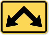 Dual Downward Diagonal Arrow Plaque - X-W16-7aP Signs, SKU: X-W16-7AP