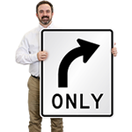 One Lane Road Ahead Sign - W20-4-A, SKU: X-W20-4-A