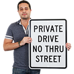 No Thru Traffic Signs | Prevent Drivers From Crossing Private Road